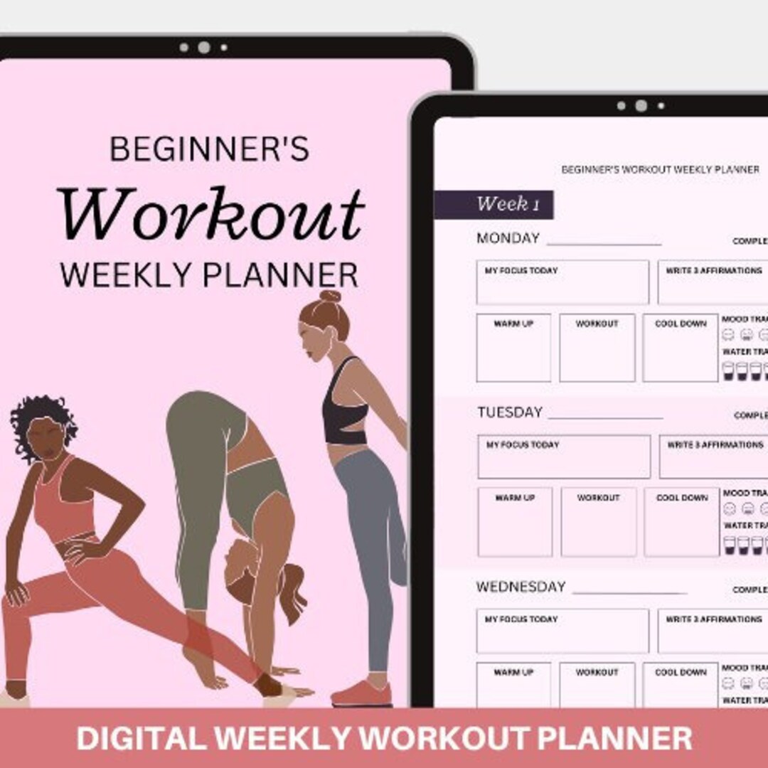 Digital Workout Tracker, Weightloss Journal, Fitness Planner Printable ...