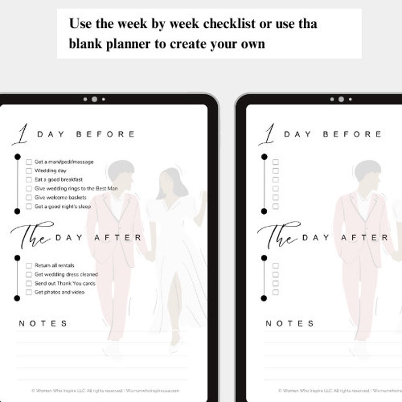 Ultimate Wedding Checklist Planner: Engagement to Wedding (2 PDF) - Etsy