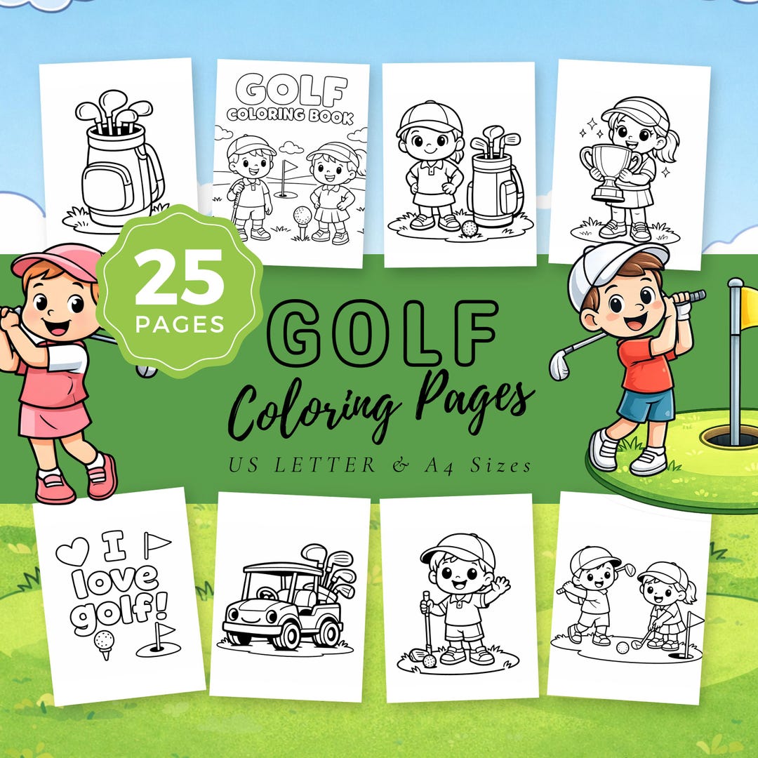 Golf Coloring Sheets & Pages – Fun Printable Activity for Kids ...