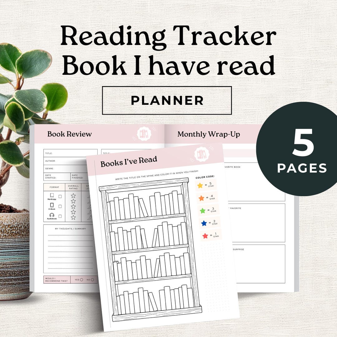 Books I Read Tracker, Books Reading Log, Reading Journal Pages ...