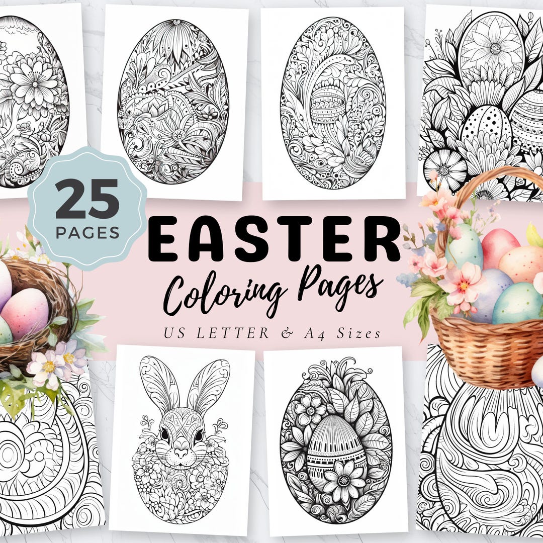 Mindful Easter Coloring Sheet, Fun Printable Activity for Kids and ...