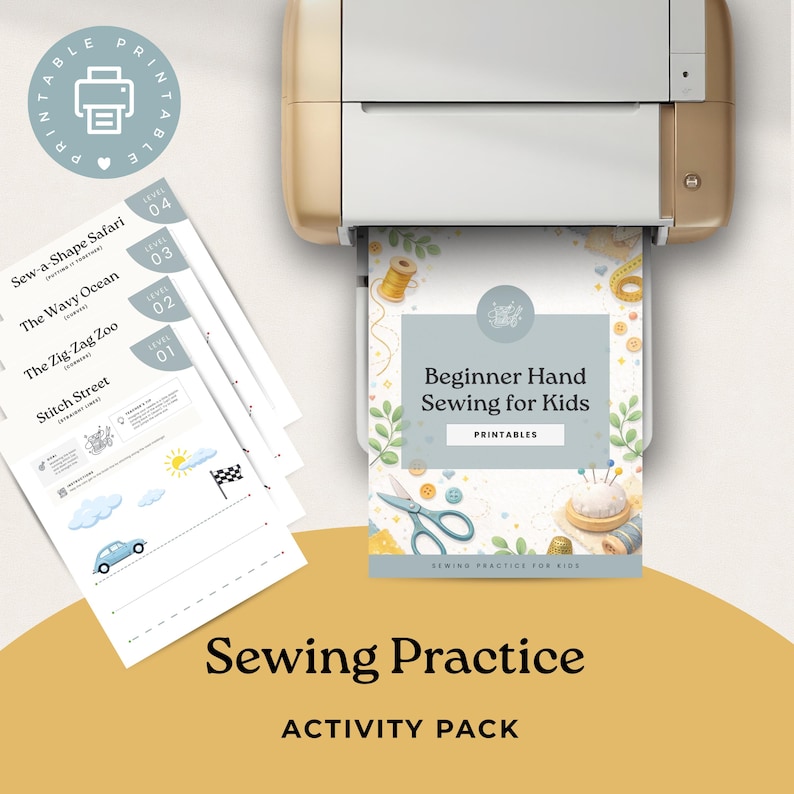 Beginner Sewing for Kids Printable Workbook | Hand Sewing Practice ...