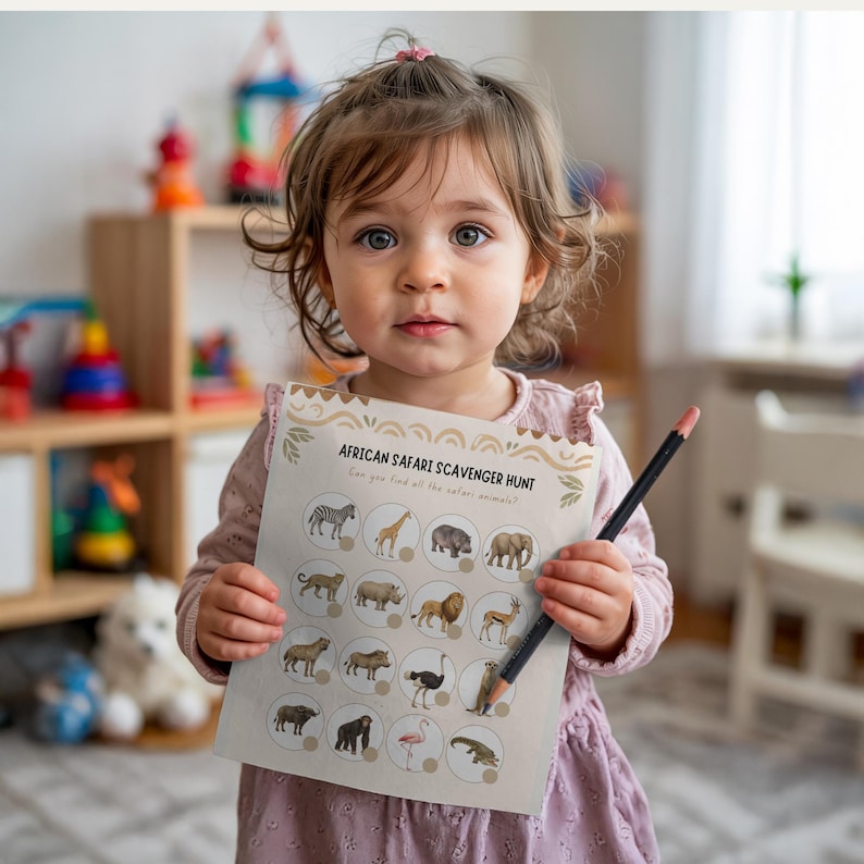 Safari Scavenger Hunt for Kids, Printable Birthday Game, Jungle ...