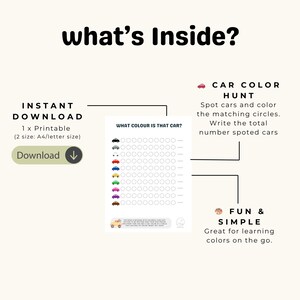Toddler & Kids Road Trip Counting Coloring Cars Printable | Roadtrip ...