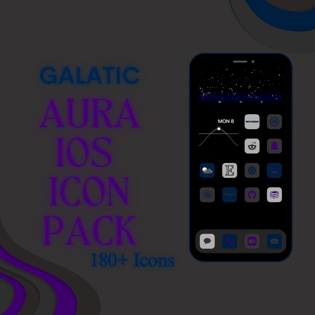 Galactic Aura IOS Icon Pack 180+ Icons, and Widgets | IOS17 Icon Pack ...