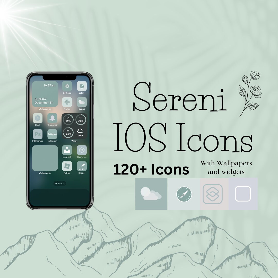Serini IOS Custom Icons. 120+ Icons, Including Wallpapers and Widgets ...