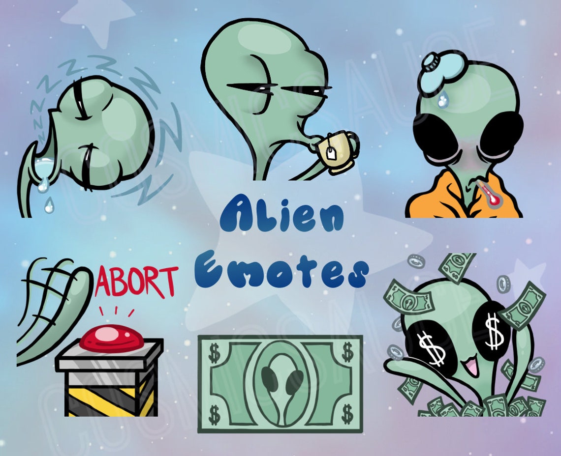ALIEN EMOTE PACK 6 Twitch Emotes Discord Emote Sub Emotes - Etsy