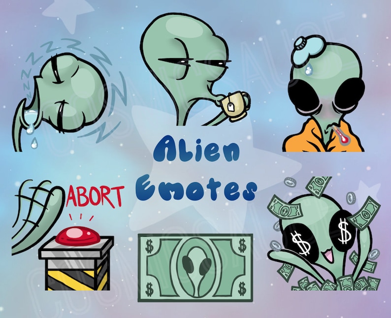 ALIEN EMOTE PACK (6) | Twitch Emotes | Discord Emote | Sub Emotes - Etsy