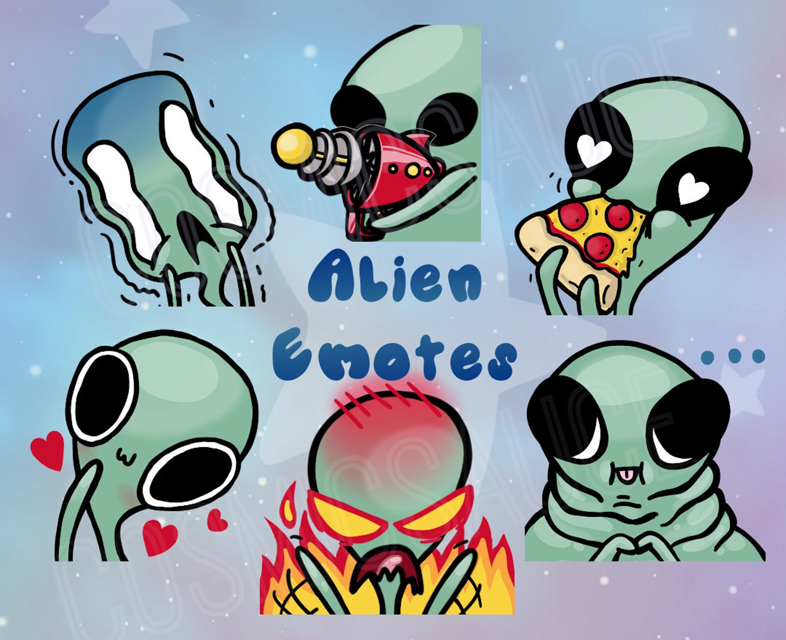 ALIEN EMOTE PACK (6) | Twitch Emotes | Discord Emote | Sub Emotes - Etsy