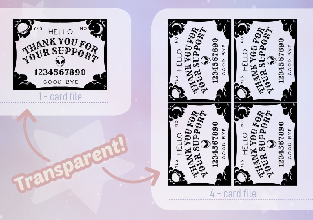 ALIEN OUIJA CARD | Printable Thank You Card | Twitch Bio Design - Etsy