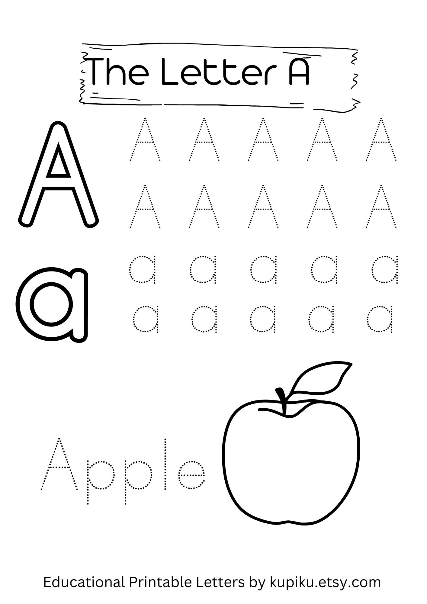 Educational Printable for Toddlers | Black and White Letter and Number ...