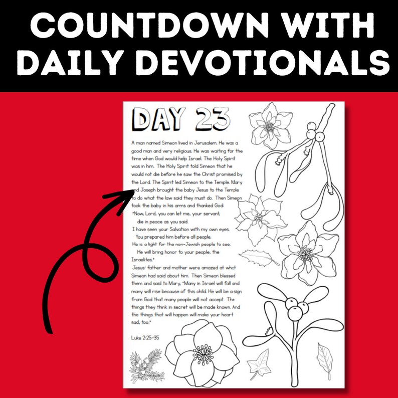 Advent Devotional Coloring Pages for Kids Christ Centered Christian ...