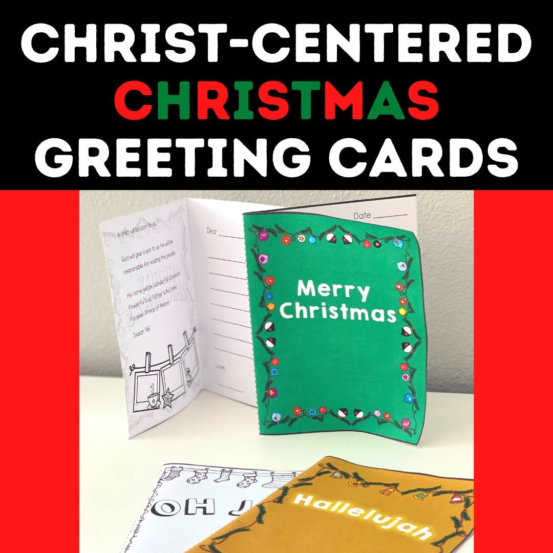 Christmas Cards for Kids Jesus Christ Centered Christian Activity for ...