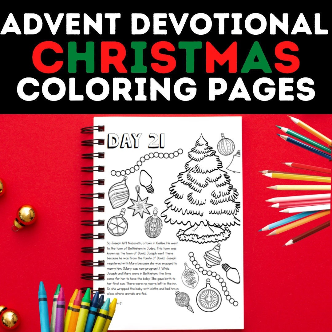 Advent Devotional Coloring Pages for Kids Christ Centered Christian ...