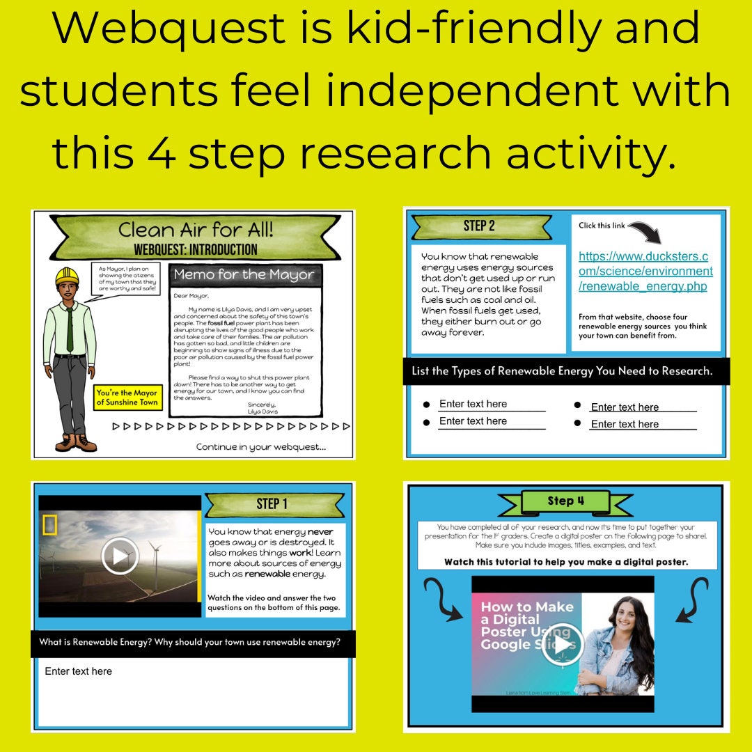 Renewable Energy Resources Webquest Research Project Activity - Etsy