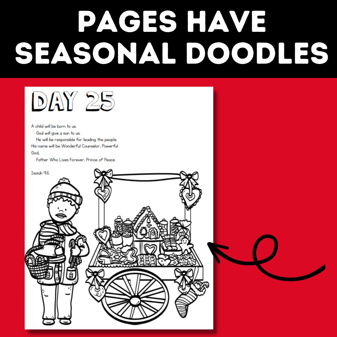 Advent Devotional Coloring Pages for Kids Christ Centered Christian ...