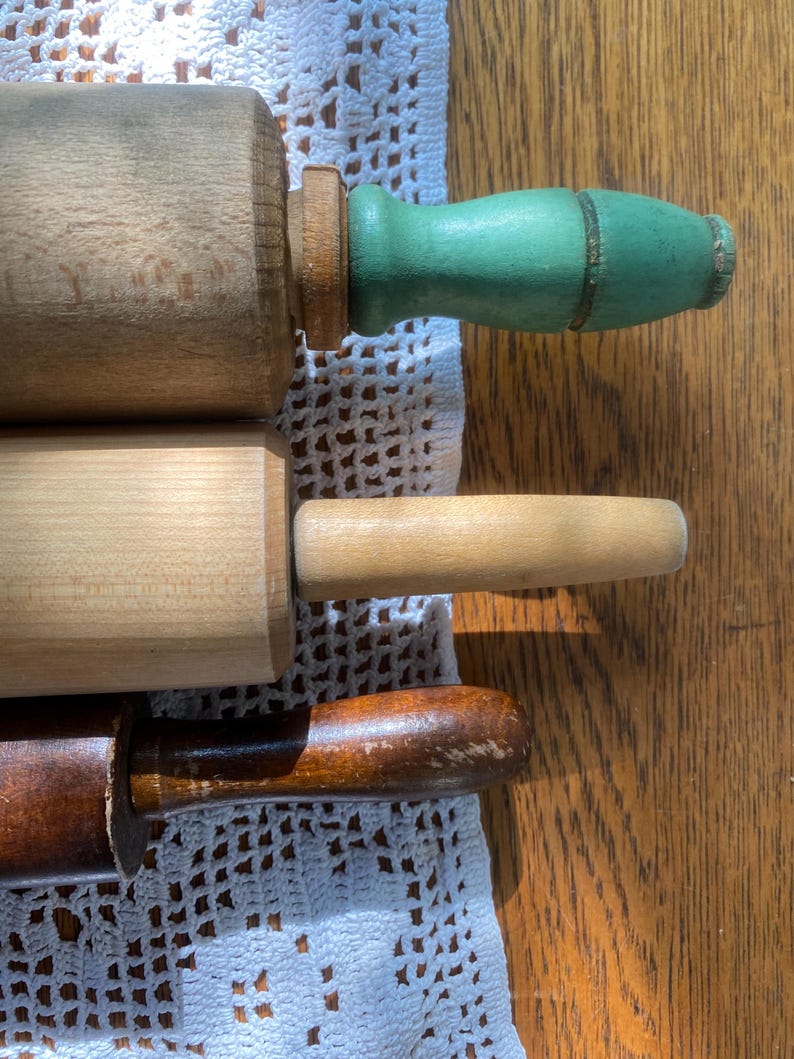 Vintage Wood Rolling Pins: Farmhouse Kitchen Decor - Set of 3 - Etsy