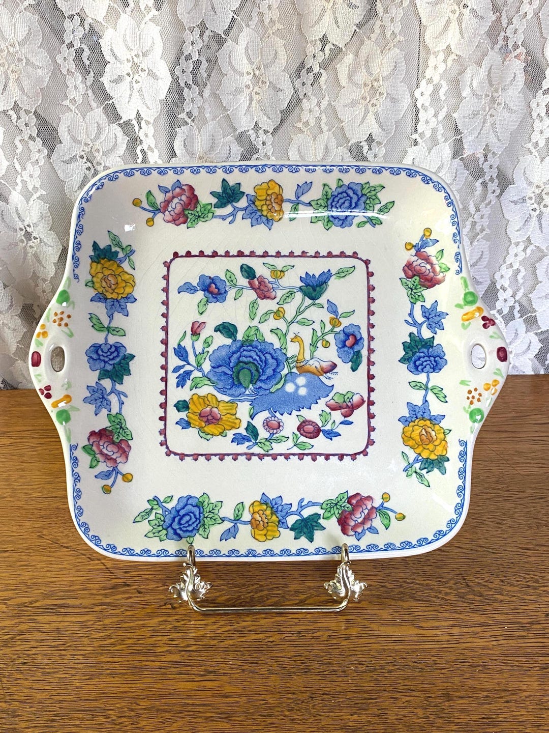 Vintage Mason's Plantation Colonial Cake Plate: Floral China Gallery ...