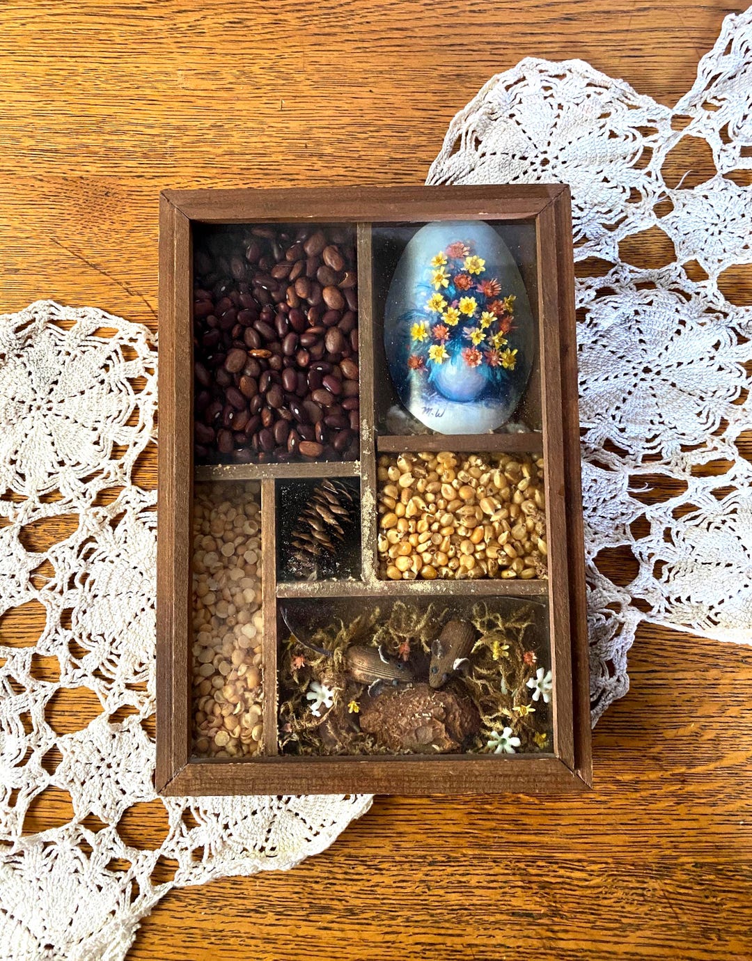 Vintage Corn and Beans Kitchen Diorama in Wooden Case - Etsy