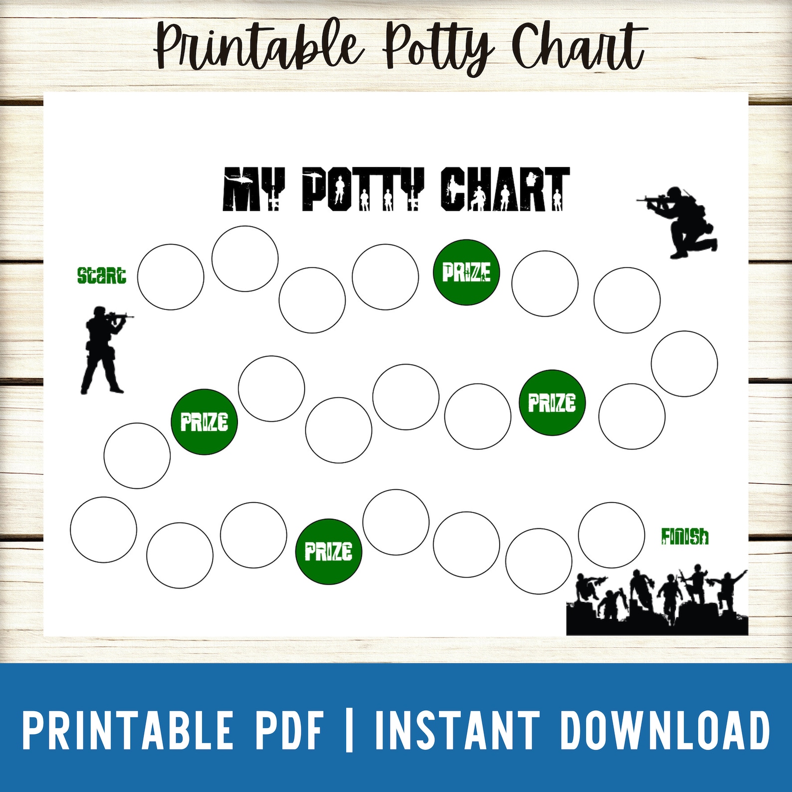 Printable Potty Chart | Soldiers Potty Chart | Printable PDF | Instant ...