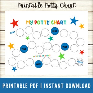 Printable Potty Chart | Rainbow Stars Potty Chart | Printable PDF ...