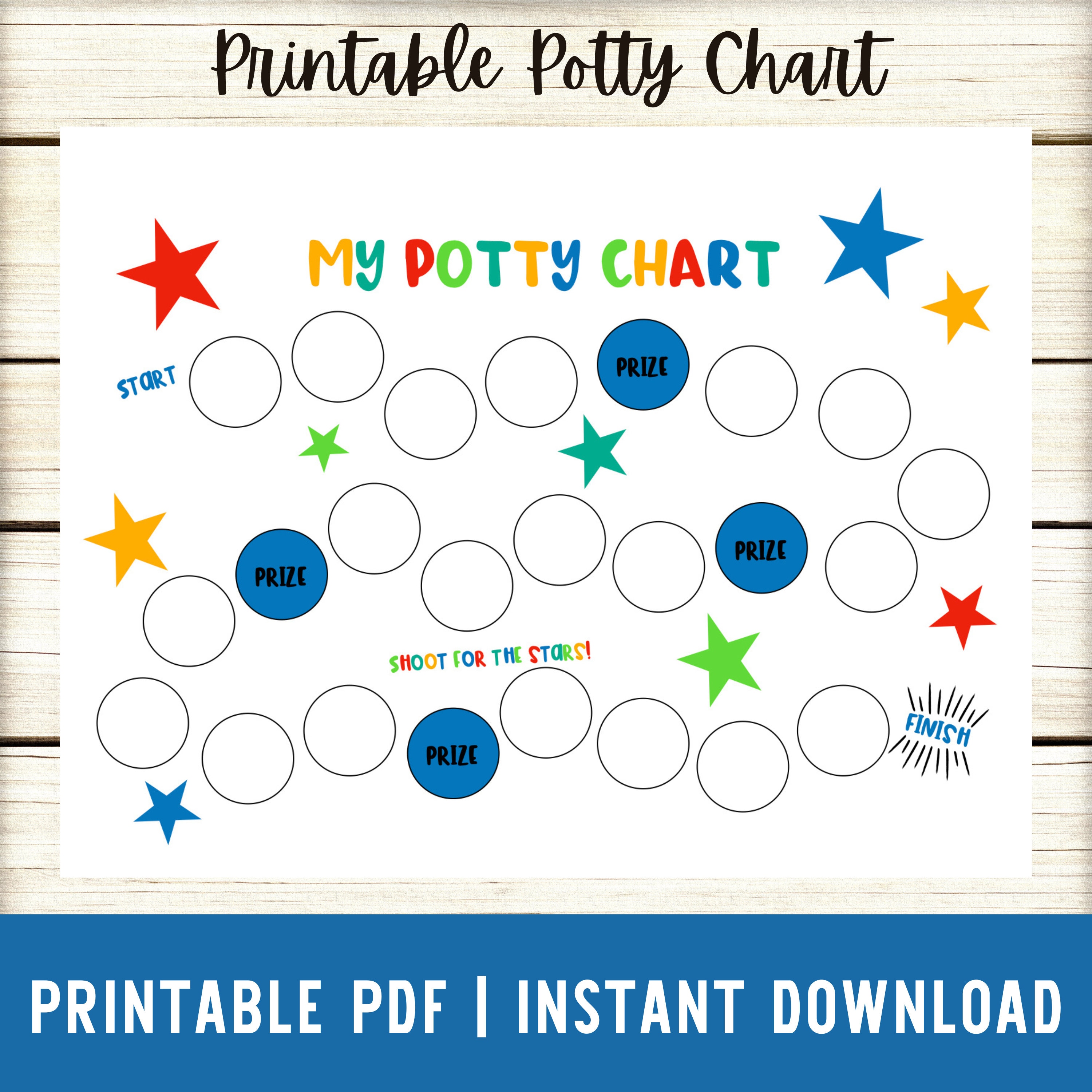 Printable Potty Chart | Rainbow Stars Potty Chart | Printable PDF ...