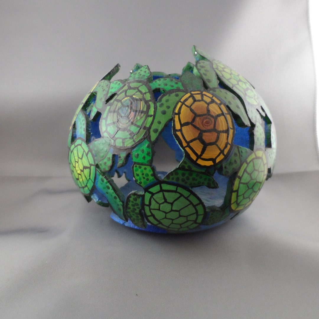 Handcrafted Gourd Bowl, Turtle Theme, Hand Carved by EMW - Etsy