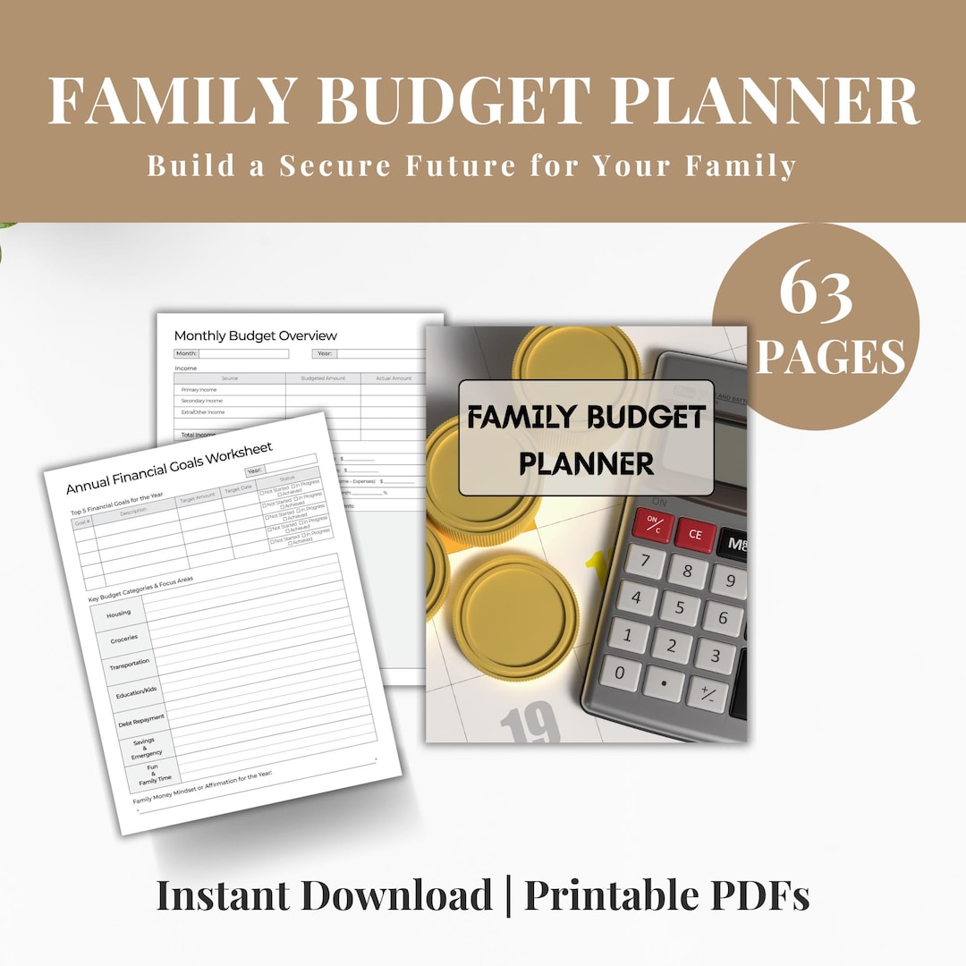 Family Budget Planner Printable, Household Finance PDF, Monthly Budget ...