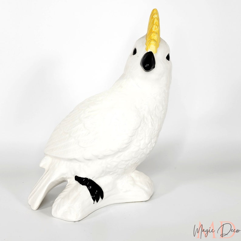 Ceramic White Cockatoo for Planter Hand Painted Ceramic Bird - Etsy