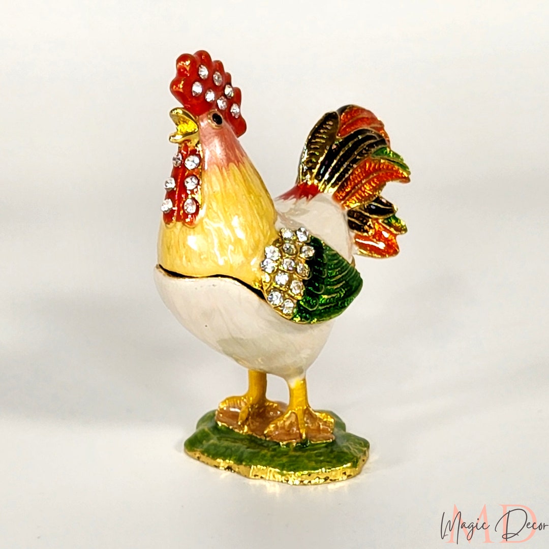 Jewelry Boxes, Rooster Jewelry Box, Ceramic Rooster, Rooster Figurine ...