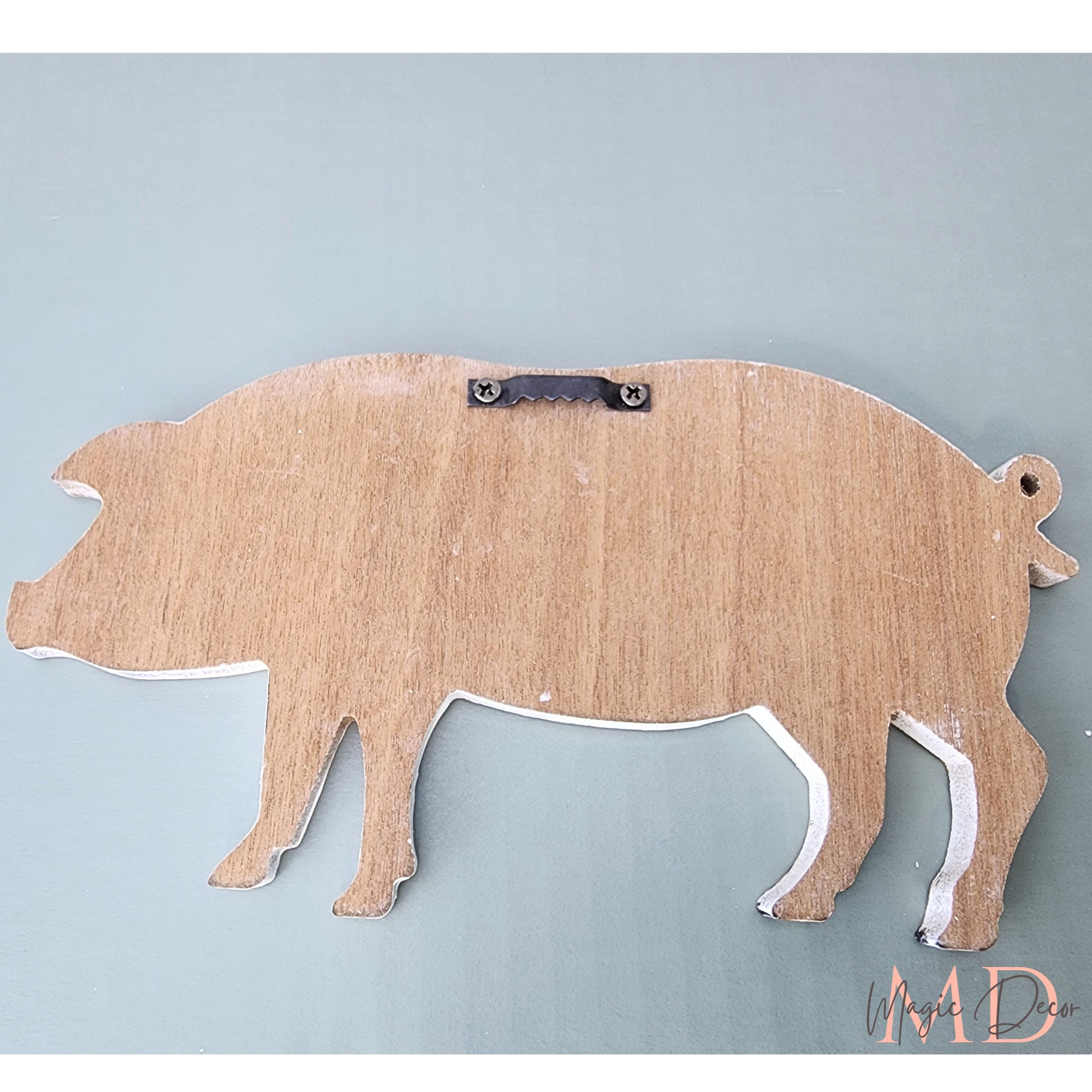 Whitewash Bacon Pig Wood Wall Decor Farmhouse Country Pig - Etsy