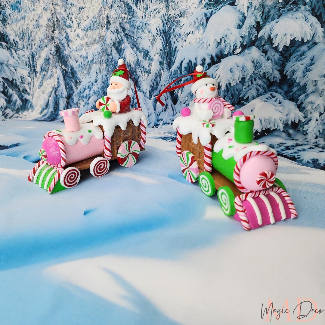 Christmas Train Ornament, Clay Train, Candyland Christmas Ornament ...