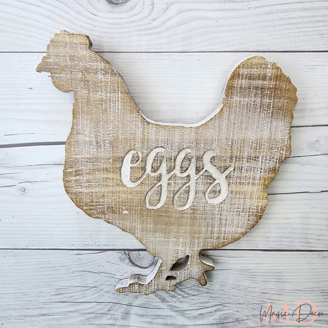 Eggs Hen Wood Wall Decor, Farmhouse Country Hen Sign, Rustic Hen Sign ...
