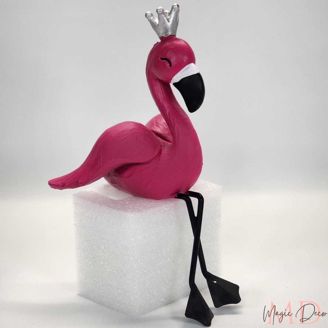 Crowned Flamingo Shelf Sitter, Home Decor, Patio Decor, Table Decor ...