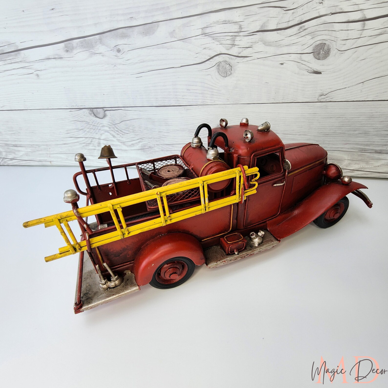 Metal Fire Truck, 1930's Old Style Fire Truck, Home Decor, Birthday ...