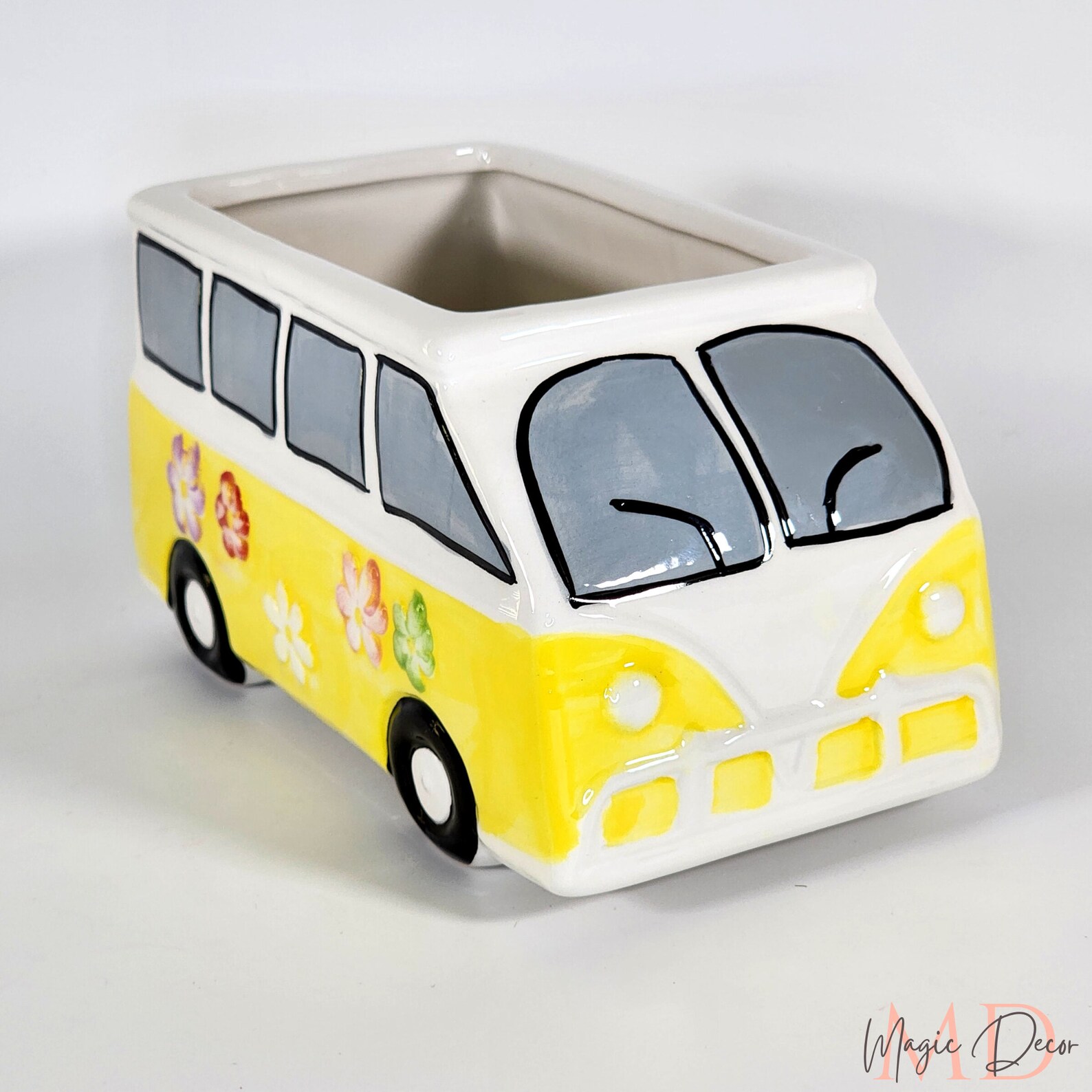Ceramic VW Bus Planter, Hippie Bus Ceramic Planter, Groovy 70s 80s ...