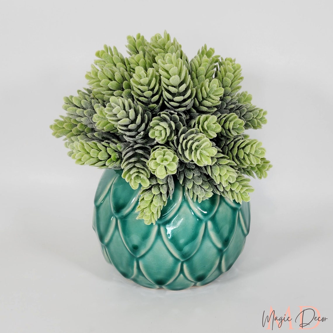 Ceramic Planter, Artificial Hops Plant in Ceramic Owl Pot, Animal ...