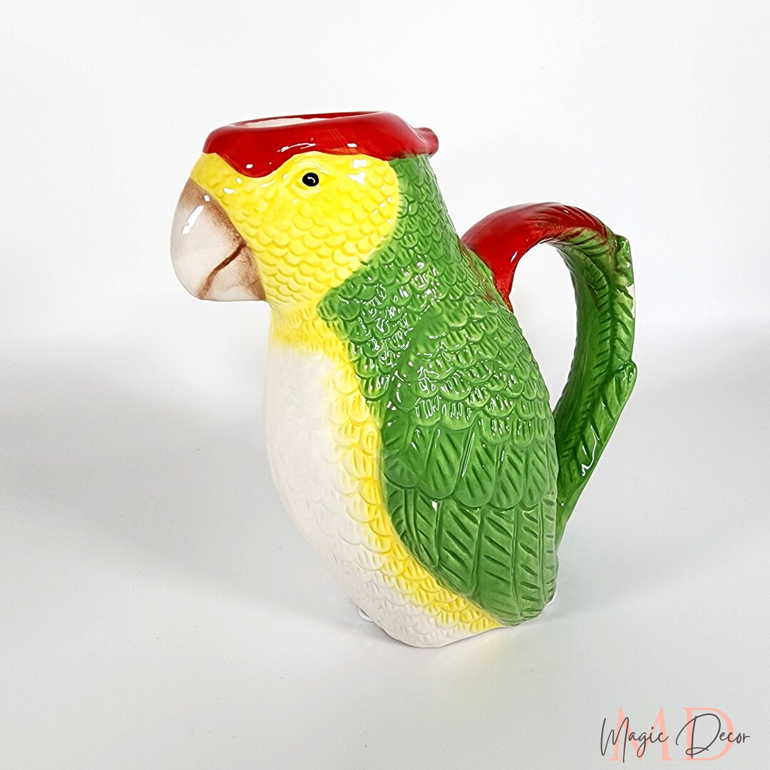 Vintage Parrot Pitcher Planter Bird Planter Ceramic Parrot - Etsy