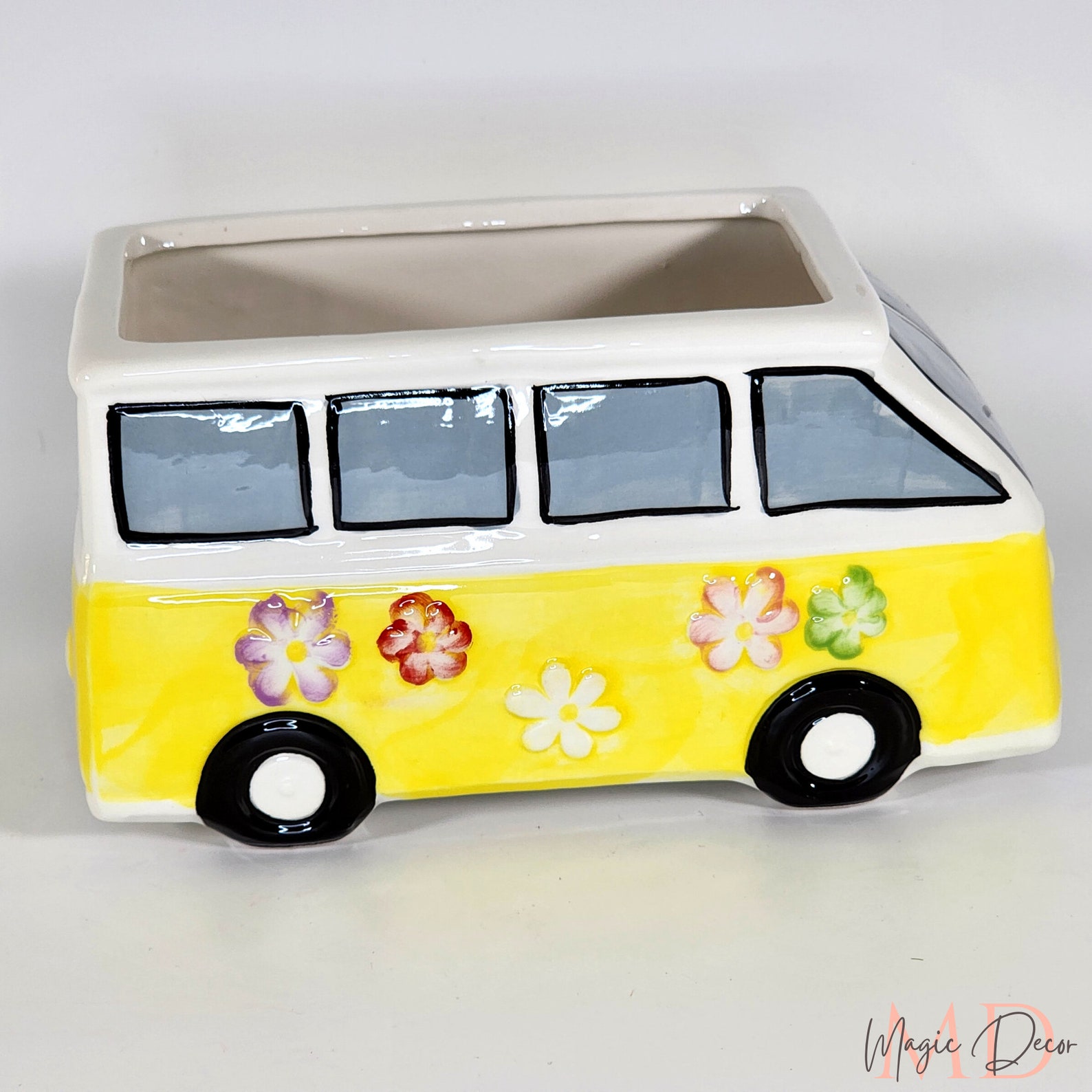 Ceramic VW Bus Planter, Hippie Bus Ceramic Planter, Groovy 70s 80s ...