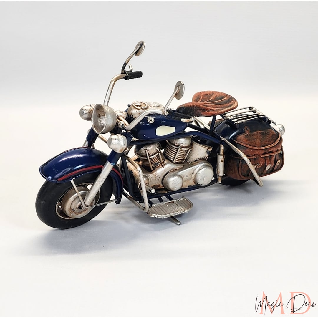 Blue Motorcycle Decor, Motorcycle Decor, Metal Motorcycle, Chopper ...