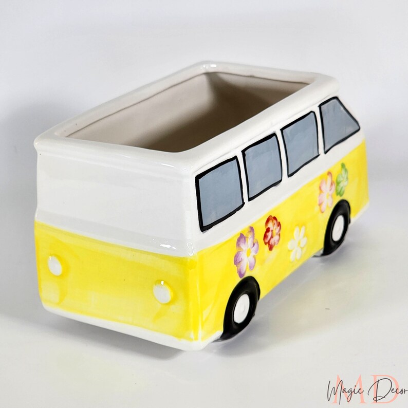 Ceramic VW Bus Planter, Hippie Bus Ceramic Planter, Groovy 70s 80s ...