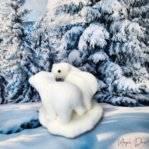 Christmas Polar Bear Couples, White Foam Polar Bear Cubs, Christmas ...