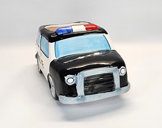 Police Car Ceramic Planter, Ceramic Car, Home Decor, Patio Decor, Car ...