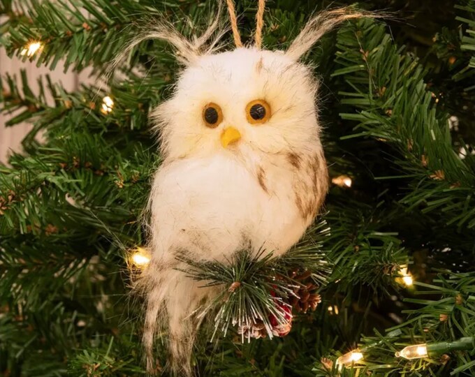 White Owl Ornaments, Owl Christmas Decoration, Owl for Christmas Tree ...