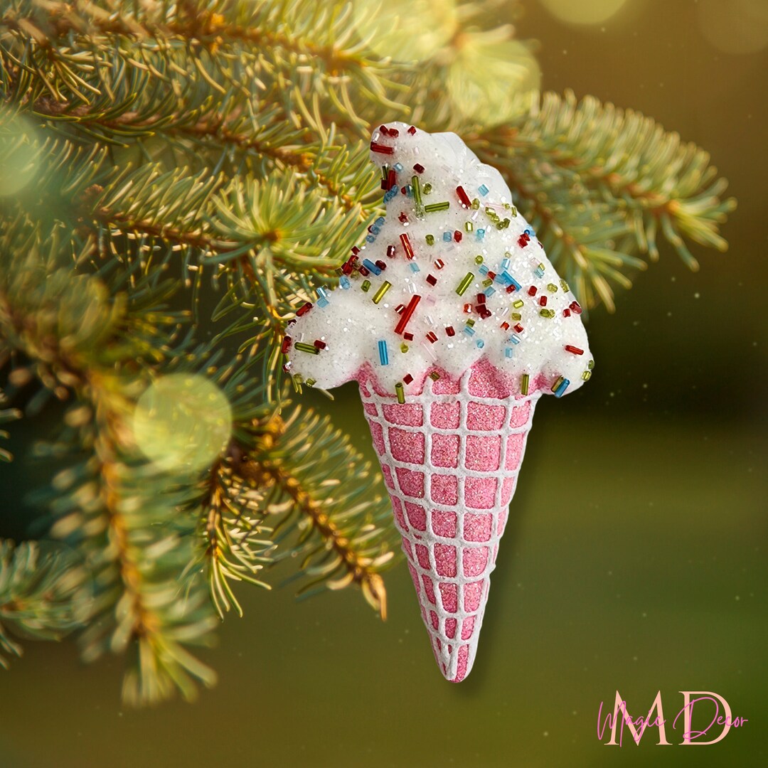 Foam Ice Cream Cone, Christmas Tree Ornament, Xmas Gift, Hanging ...