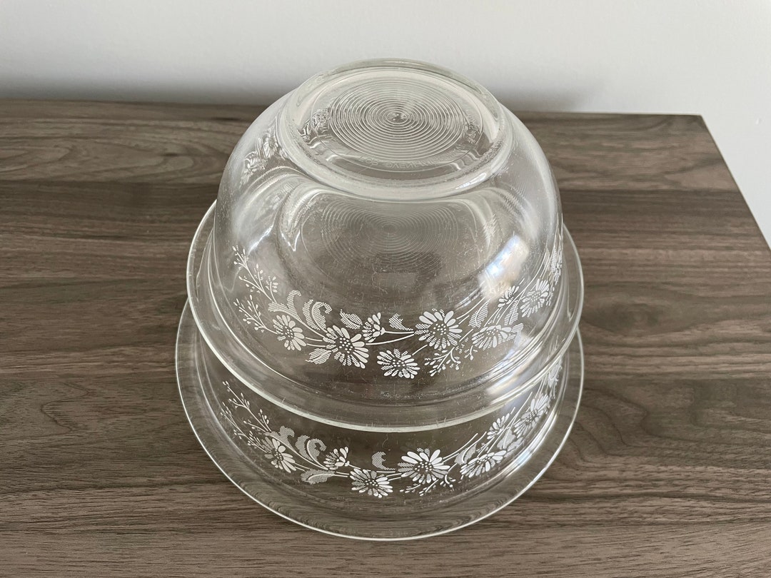 Vintage Pyrex Mixing Bowl Clear Colonial Mist, Set of 2 (two), 1 323 1 ...