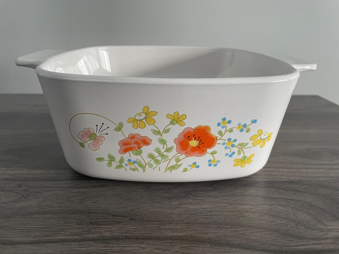 Corning Ware Wild Flower Casserole Dish With 2 Handles 1.5L - Vintage ...