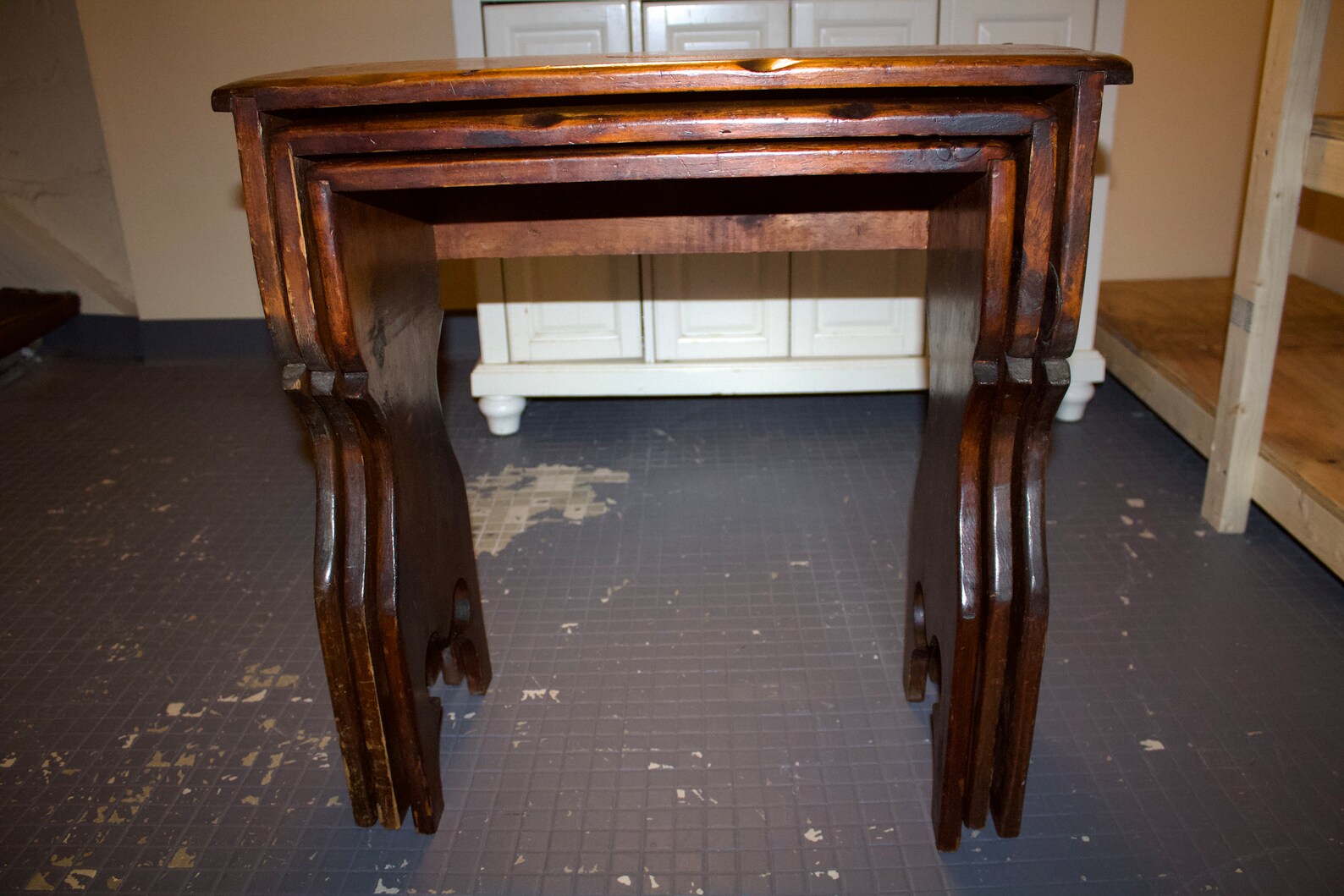 Antique Primitive Rustic Farmhouse Nesting Tables Rare Find - Etsy