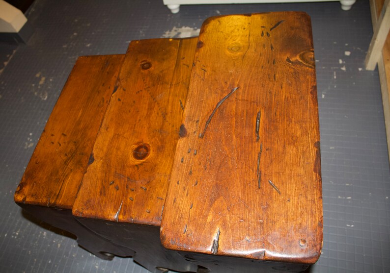 Antique Primitive Rustic Farmhouse Nesting Tables Rare Find - Etsy
