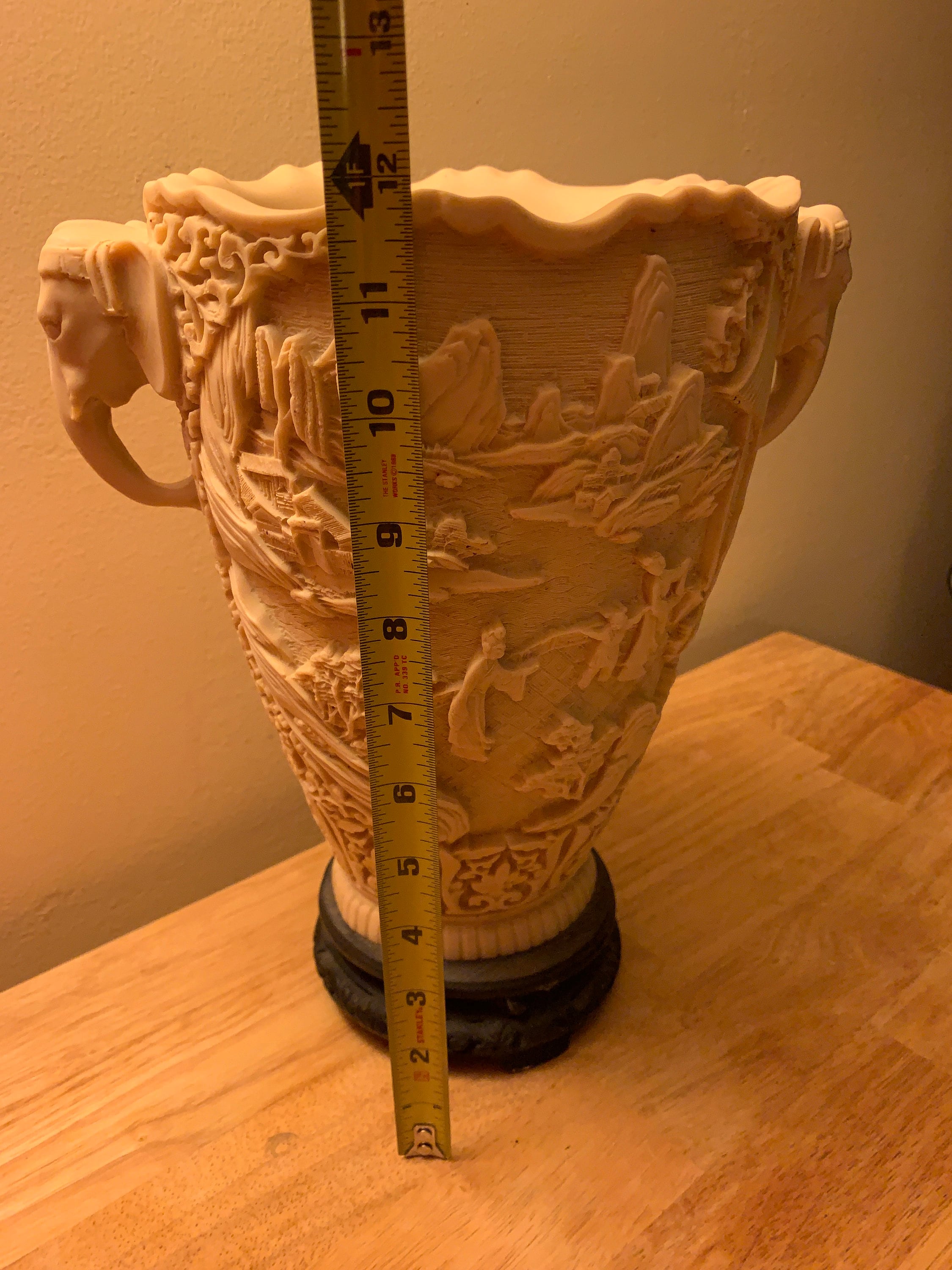 Antique Oriental Handcarved Ivory Vase - Etsy